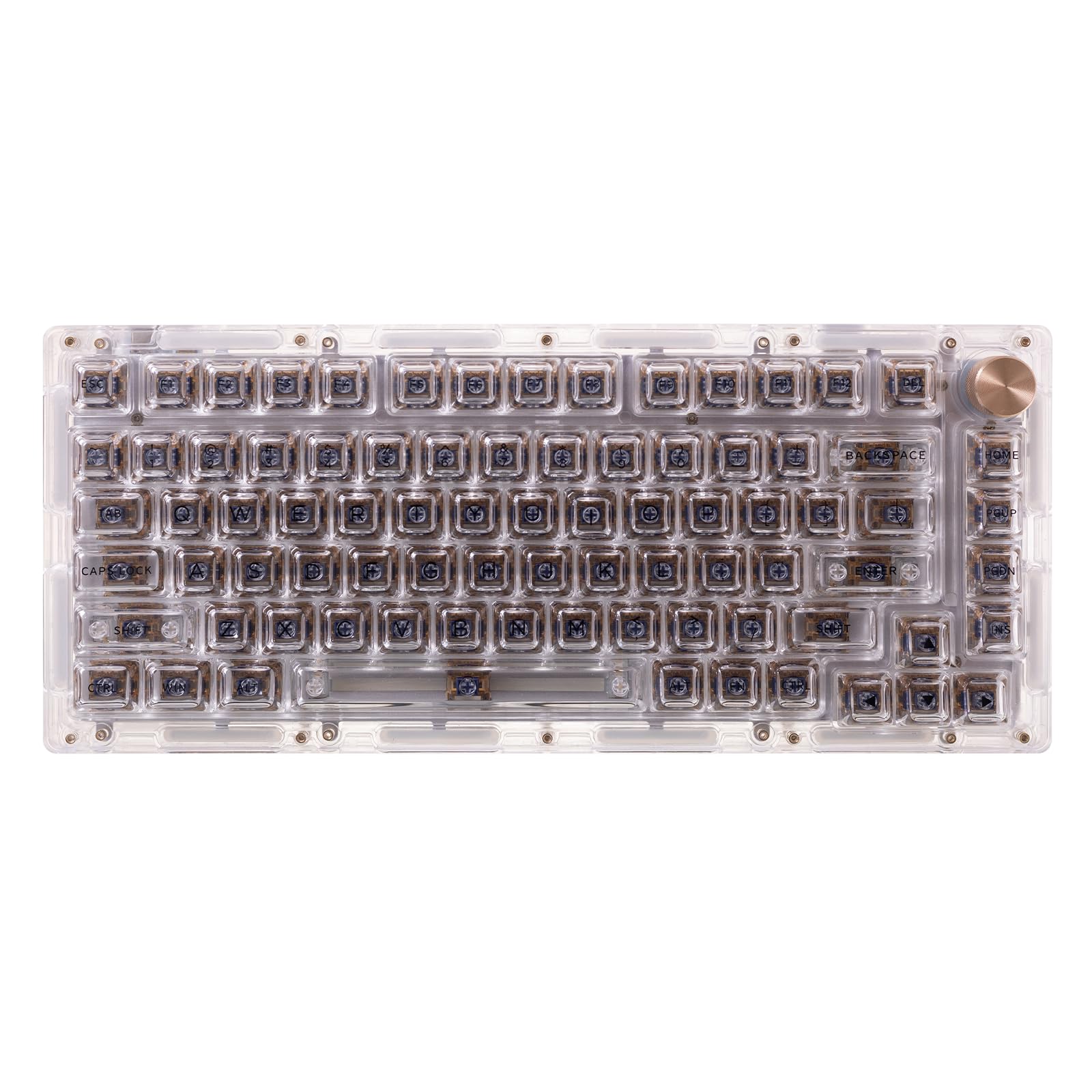 GK GAMAKAY 138 Keys Transparent PC Keycaps Set, KCA Profile Keycaps for LK67 TK68 TK75 CK68 MK61/87/98/104/108 Layout MX Gateron Kailh Switch Mechanical Gaming Keyboard (Clear Style)