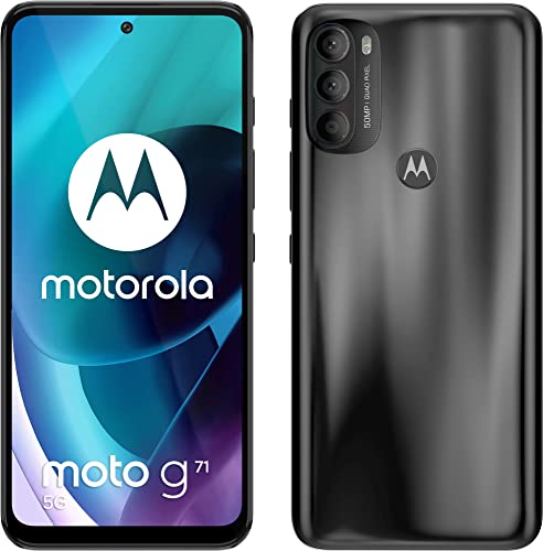 Motorola Moto G71 5G Dual-SIM 128GB ROM + 6GB RAM (GSM Only | No CDMA) Factory Unlocked Android Smartphone (Iron Black) - International Version