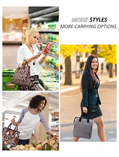 JOYHILL Insulated Lunch Bag for Women, Thermal Lunch Tote Bag, Leakproof Lunch Box Bag Lunch Handbag with Front Pocket, Water Resisted Lunch Bag for Work Picnic