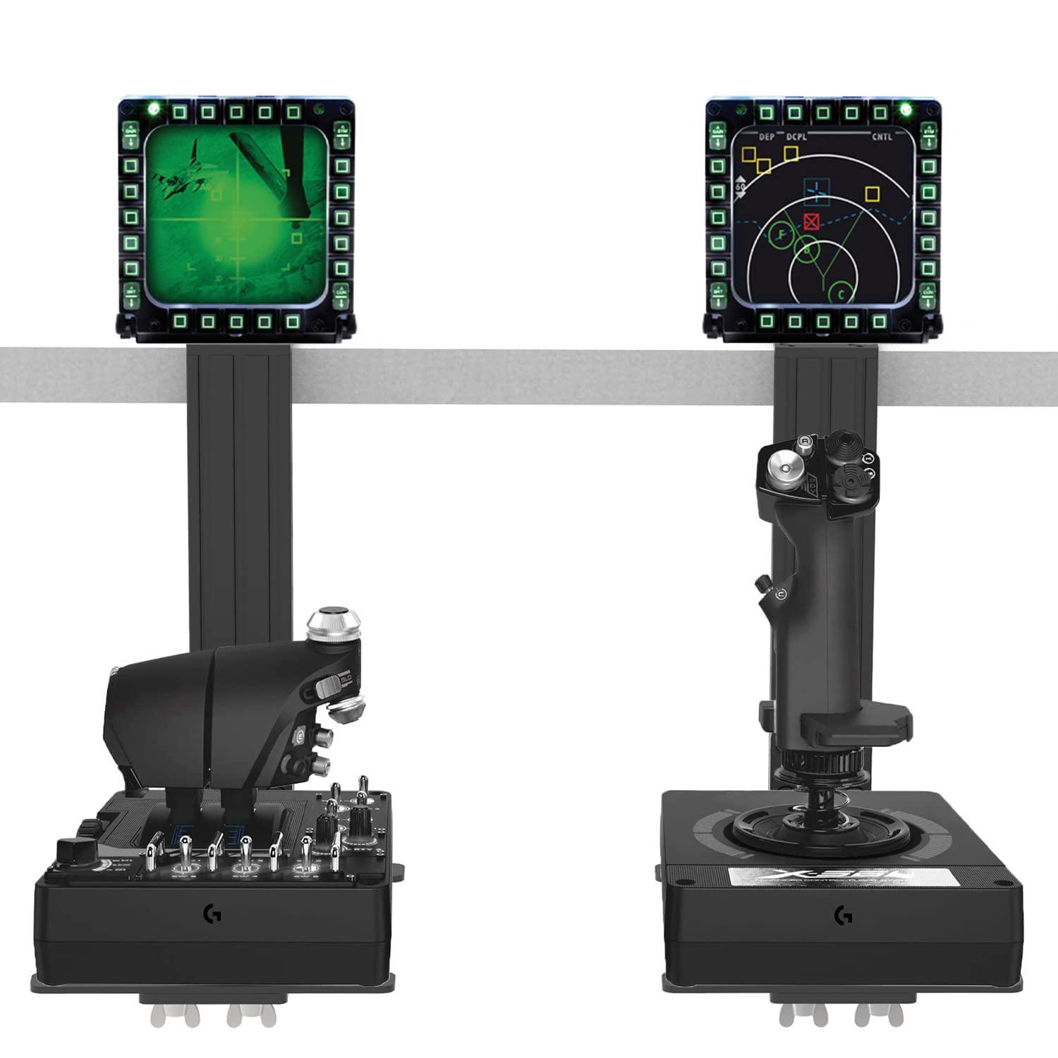Hikig Portable Electronic Device Mount for Thrustmaster, Logitech, WinWing Flight Sim Joysticks (2 Pack)