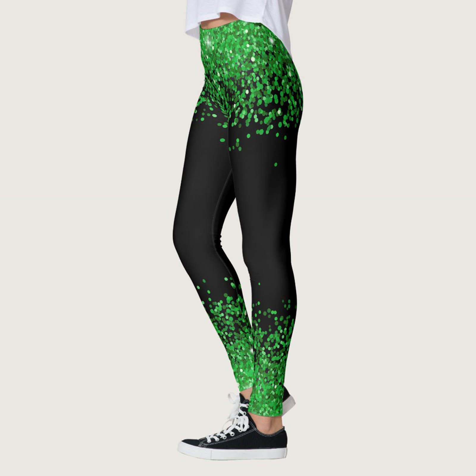 Gyouwnll Women's St. Patrick Leggings Leggings Good Luck Irish Shamrock Soft Leggings Soft & Slim Soft & Slim Workout Sports, D,