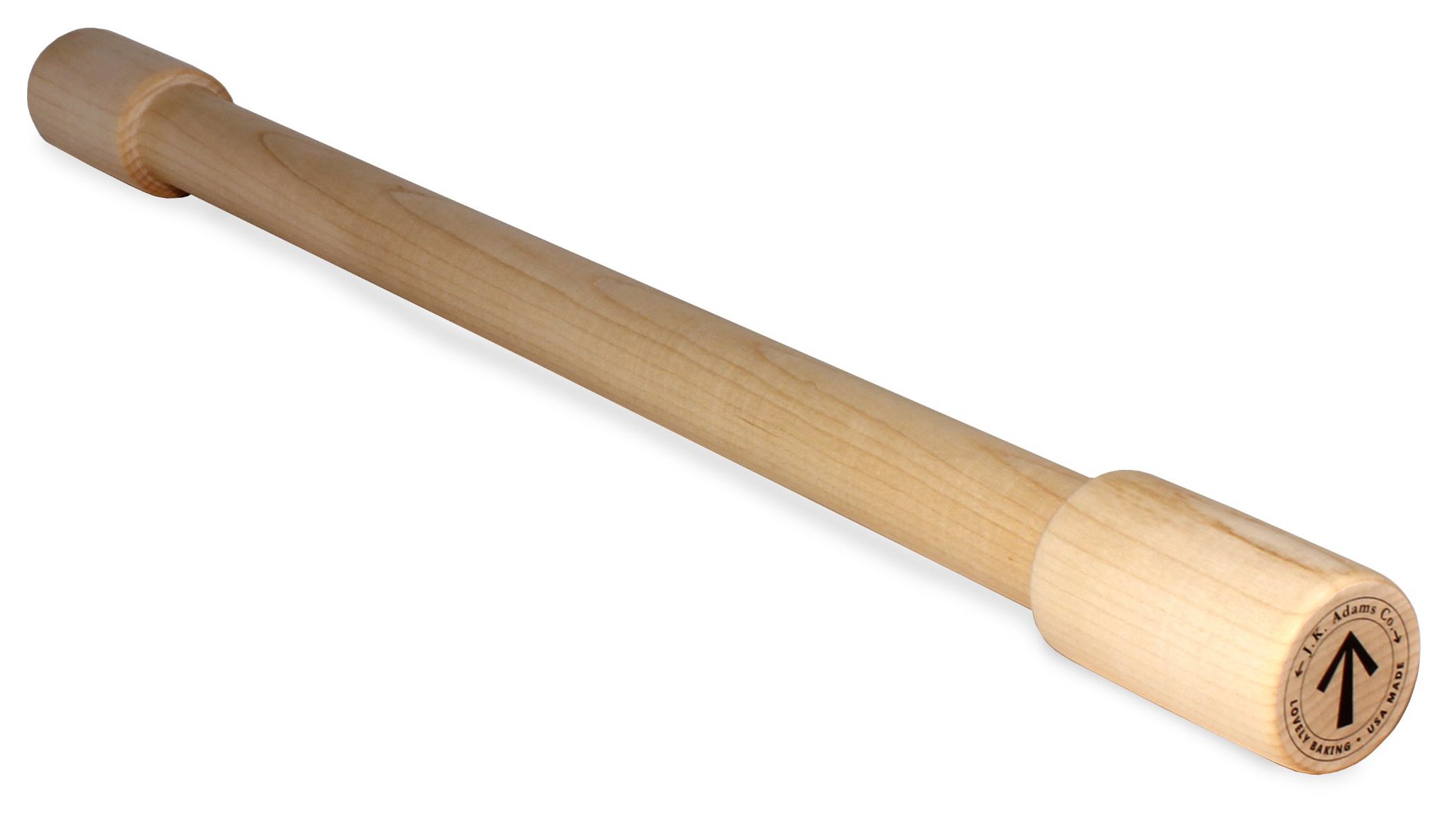 J.K. Adams Lovely Maple Wood Rolling Pin, 24-inches by 1-3/4-inches by 1/4-inches, Off-White