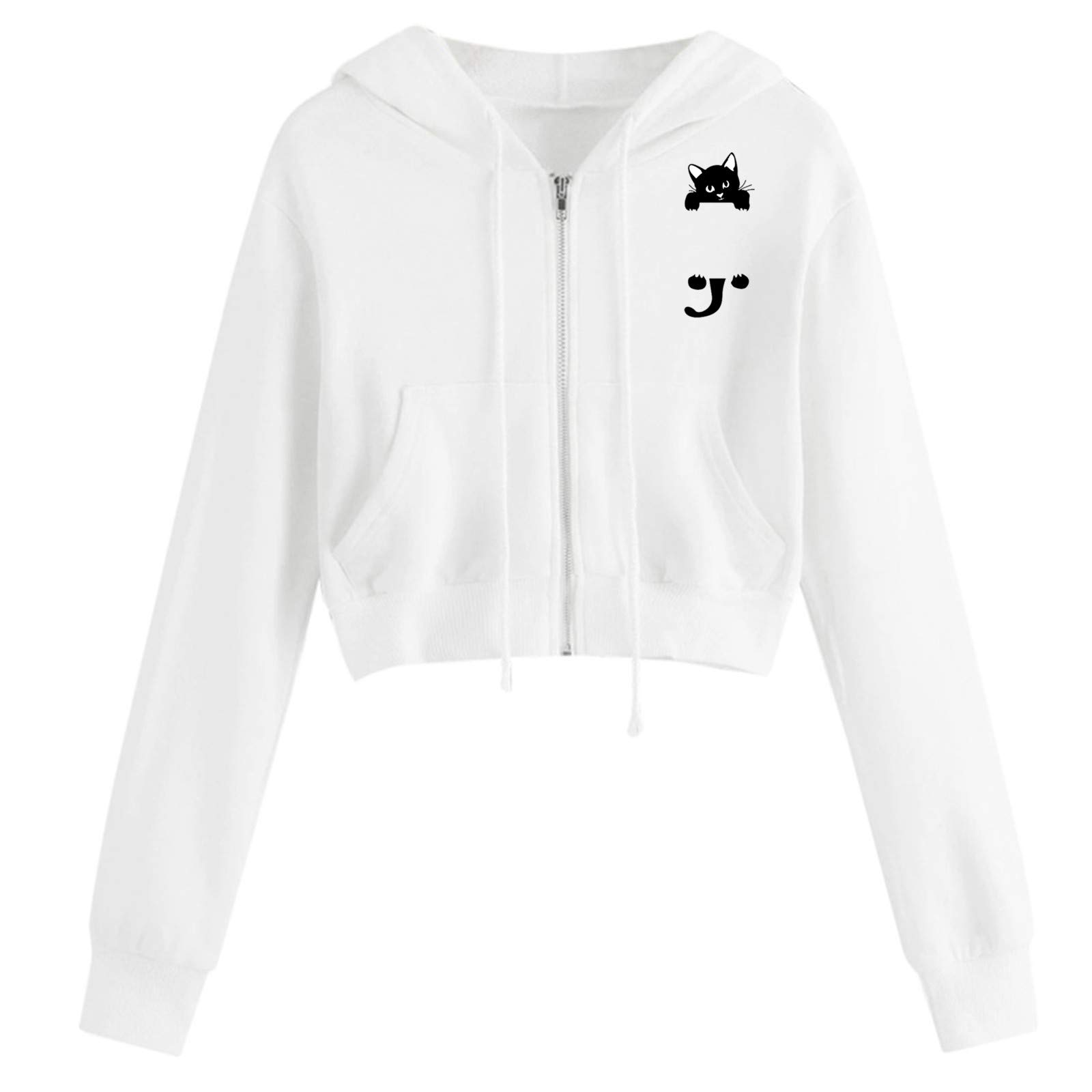 Hoodie Sweatshit for Teen Girl Fall Cat Ear Tops Shirts Stripe Color Block Pullover