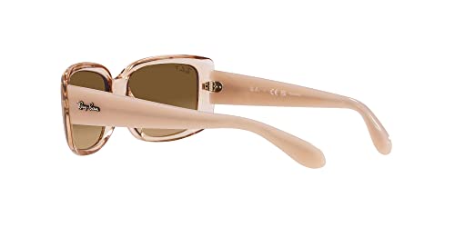 Ray-Ban Women's RB4389 Square Sunglasses, Transparent Brown/Brown Gradient Polarized, 55 mm