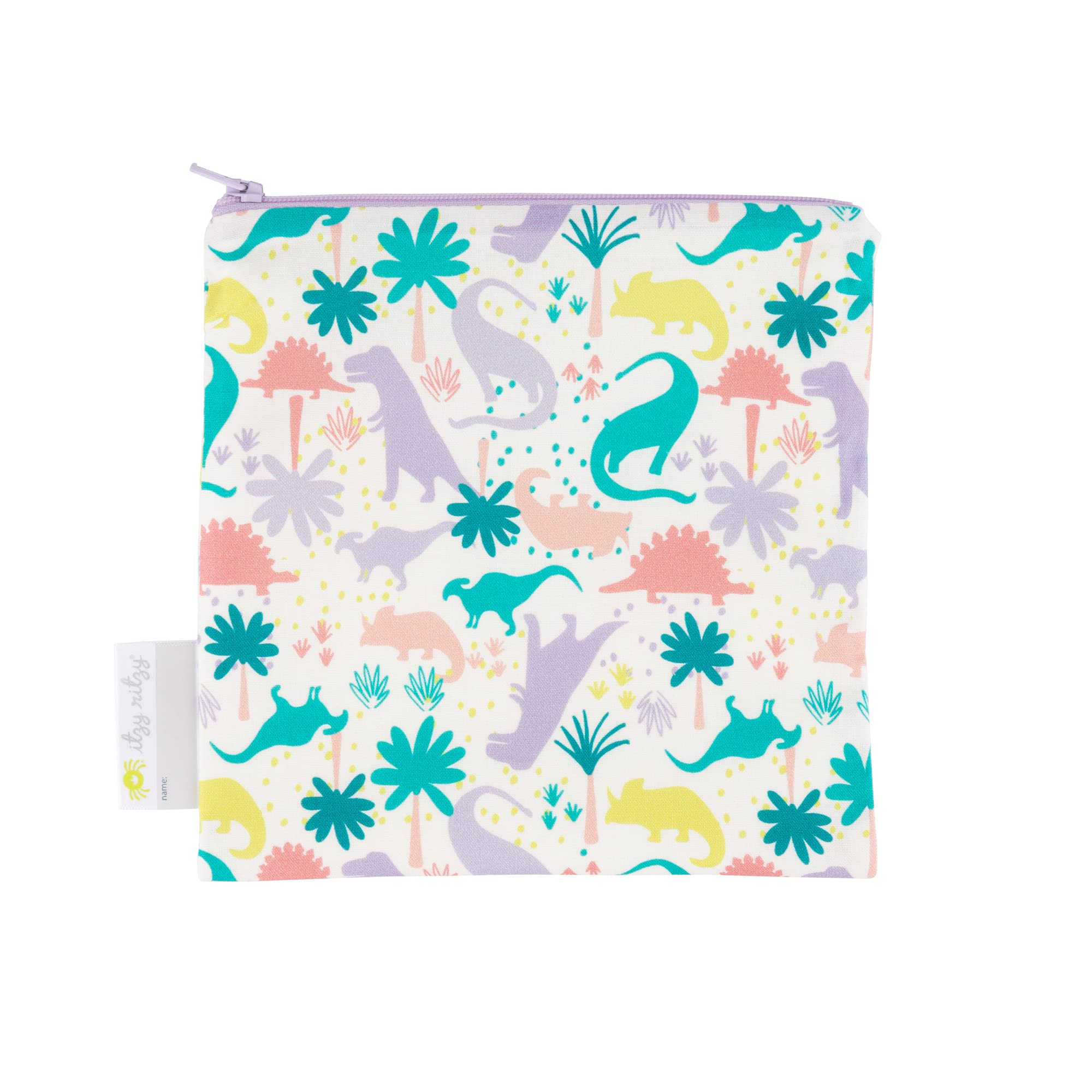 Itzy Ritzy Reusable Snack Bag – 7” x 7” BPA-Free Snack Bag is Food Safe, Washable and Ideal for Storing Snacks, Pacifiers, Electronics and Makeup in a Diaper Bag, Purse or Travel Bag, Blush Floral
