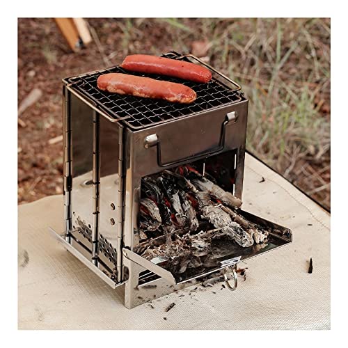 Foldable Mini Barbecue Grill Portable Charcoal Grill Lightweight Small BBQ Grill for Outdoor Backyard Camping Picnic Beach Cooking (Size : 14.5cm/5.71inch)