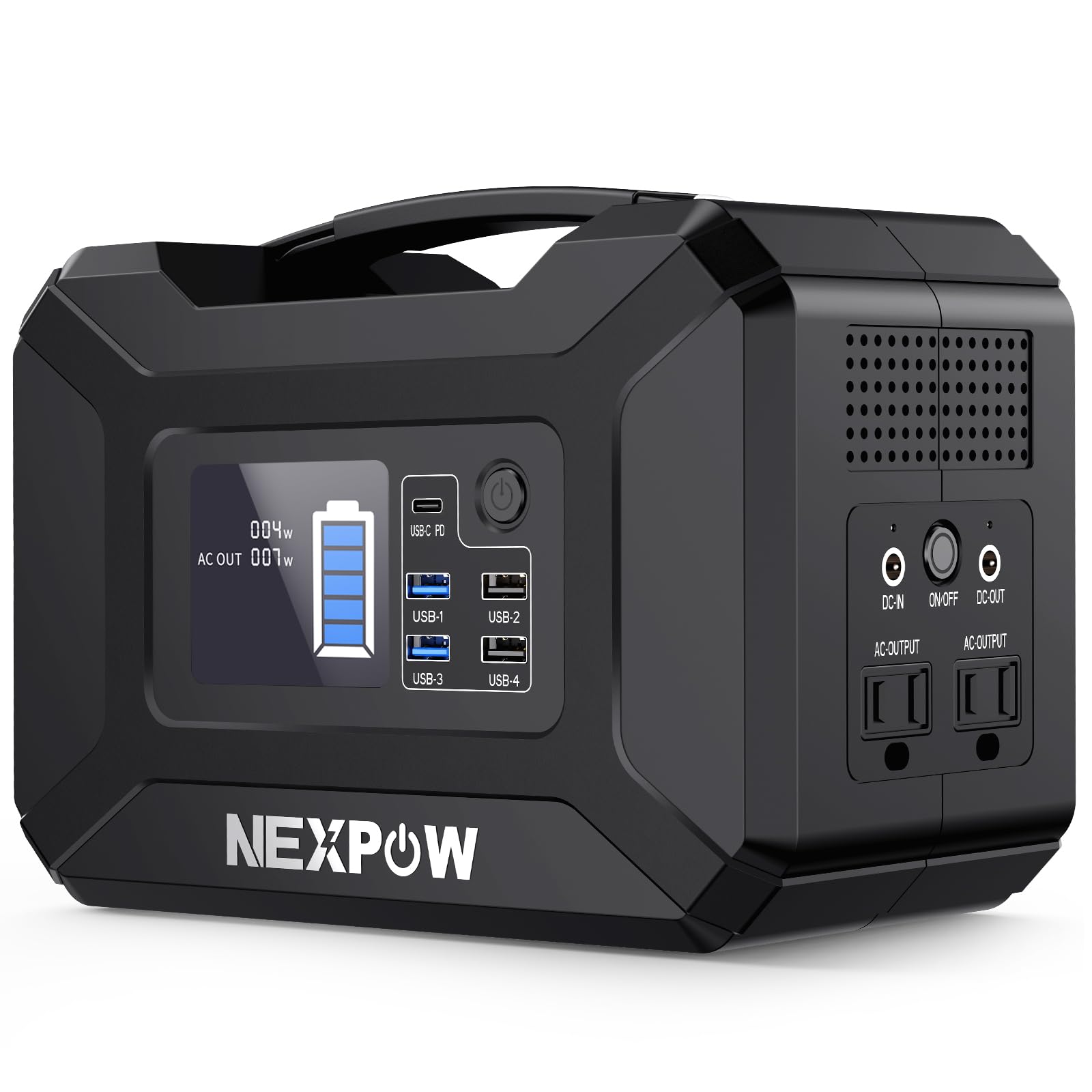 NEXPOW Portable Power Station 300W(Peak 500W),296Wh Lithium Battery 80000mAh, 2-60W PD and110V/330W Pure Sine Wave AC Outlets, Solar Generator (Solar Panel Not Included) for Outdoor Camping/RVs/Home