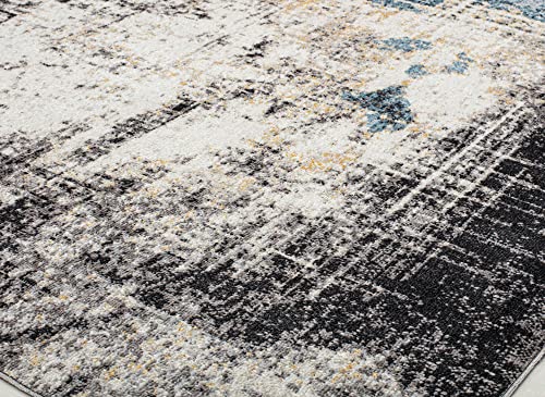Rugs America Jaelyn JD45B Midnight Distressed Transitional Black Area Rug, 2'6" x 4'