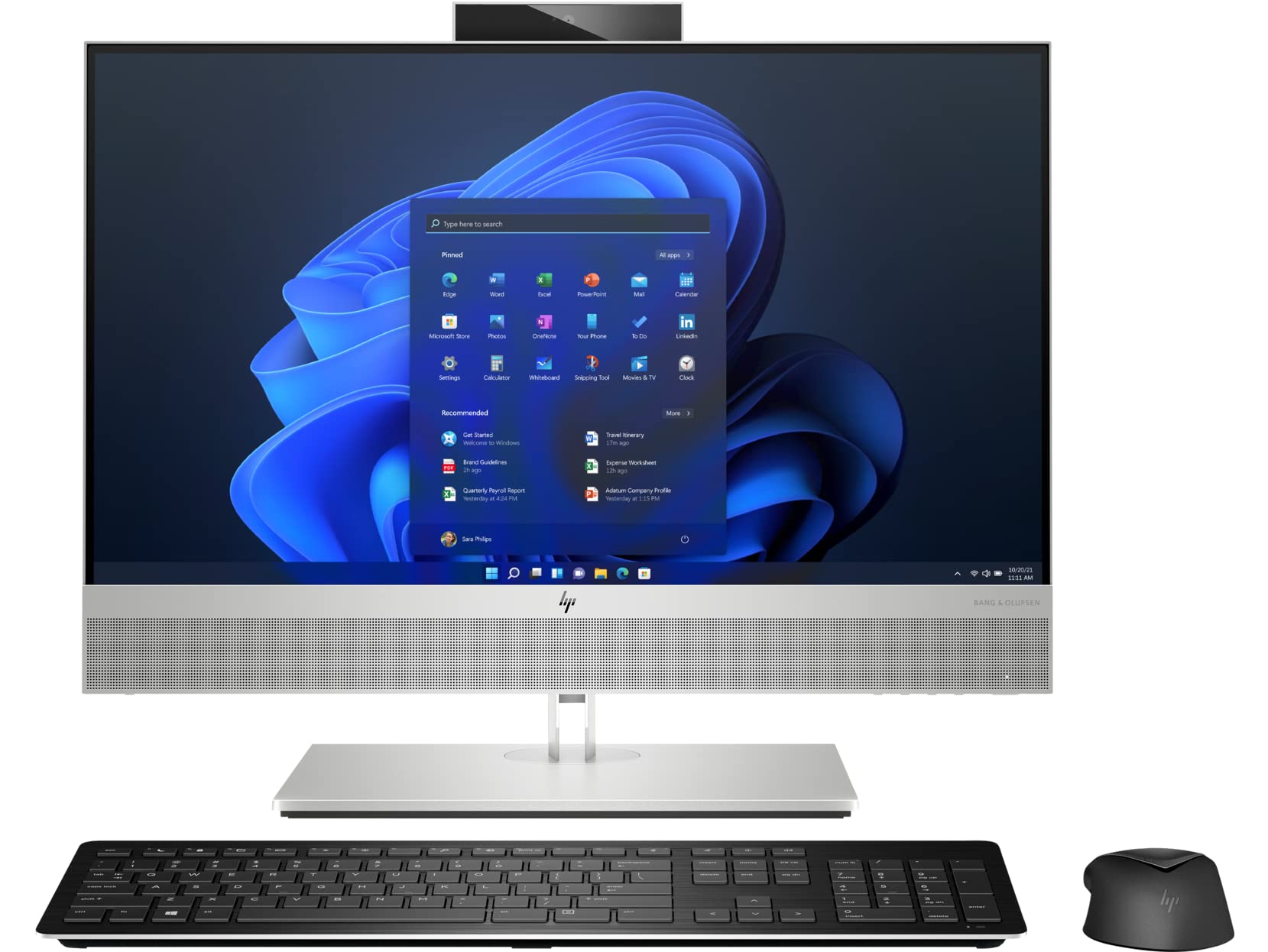 HP EliteOne 800 G6 All-in-One Computer, 23.8 IPS, FHD, Intel i7-10700, Bang & Olufsen with Stereo Speakers, NO DVD-RW, Win 10 Pro, Silver, 3 Year Warranty (32GB RAM | 1TB SSD)