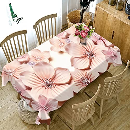 NUER Flower Tablecloth Creative Flower Pattern Coffee Table Living Room Tablecloth Home Decor Waterproof Rectangle Wedding Banquet A1 140x210cm