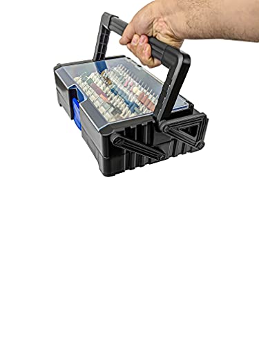 LINE10 Tools 500pc Rotary Tool Accessories Attachments Kit in Cantilever Storage Organizer Case Box Set