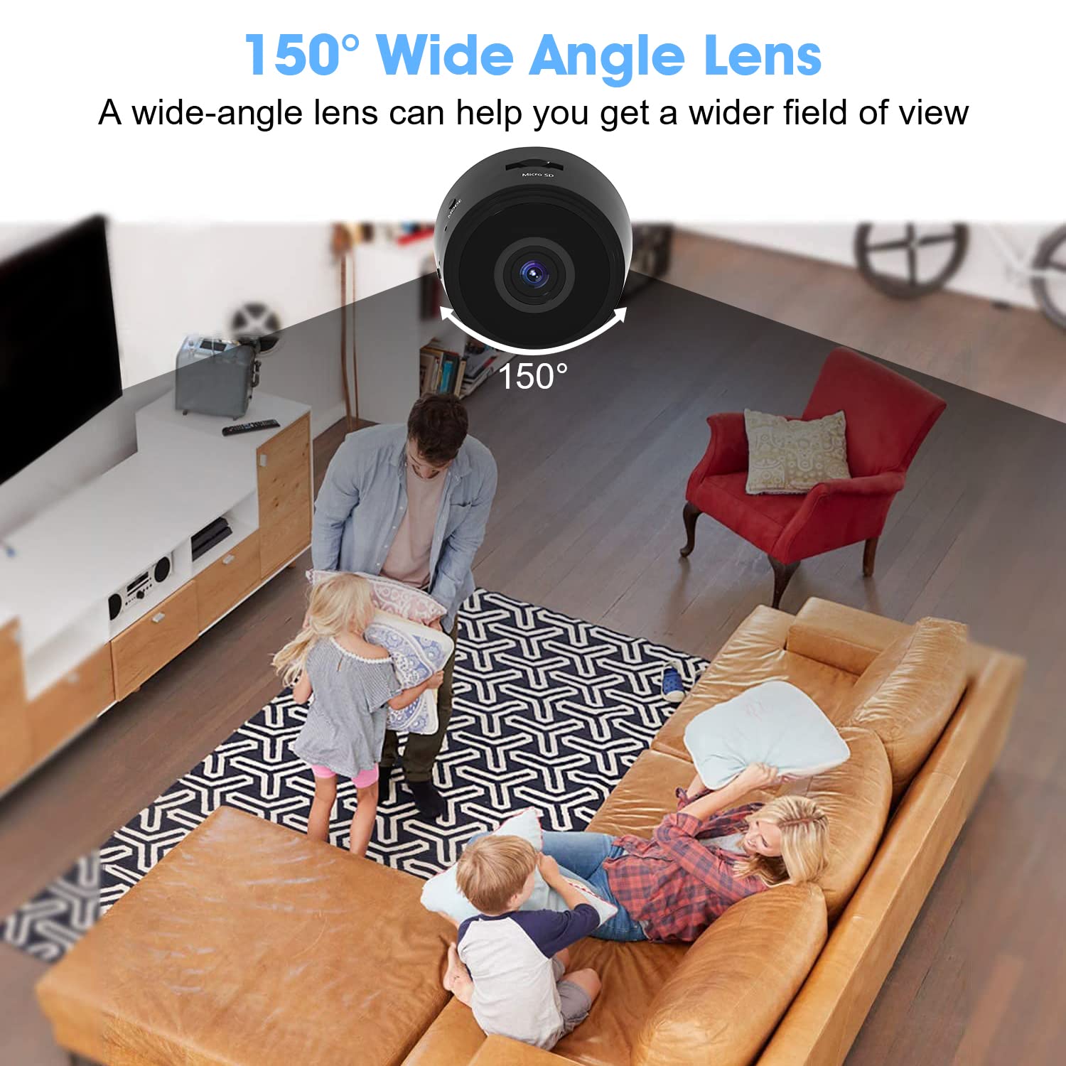 Kestanlora Mini Camera WiFi Hidden Camera Wireless Spy Cam with Night Vision Nanny Cam HD 1080P Home Security and Indoor