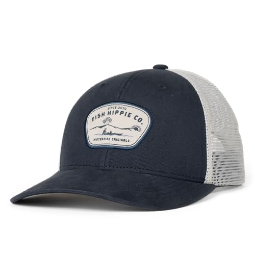 Fish Hippie Landed Trucker Hat Navy OS