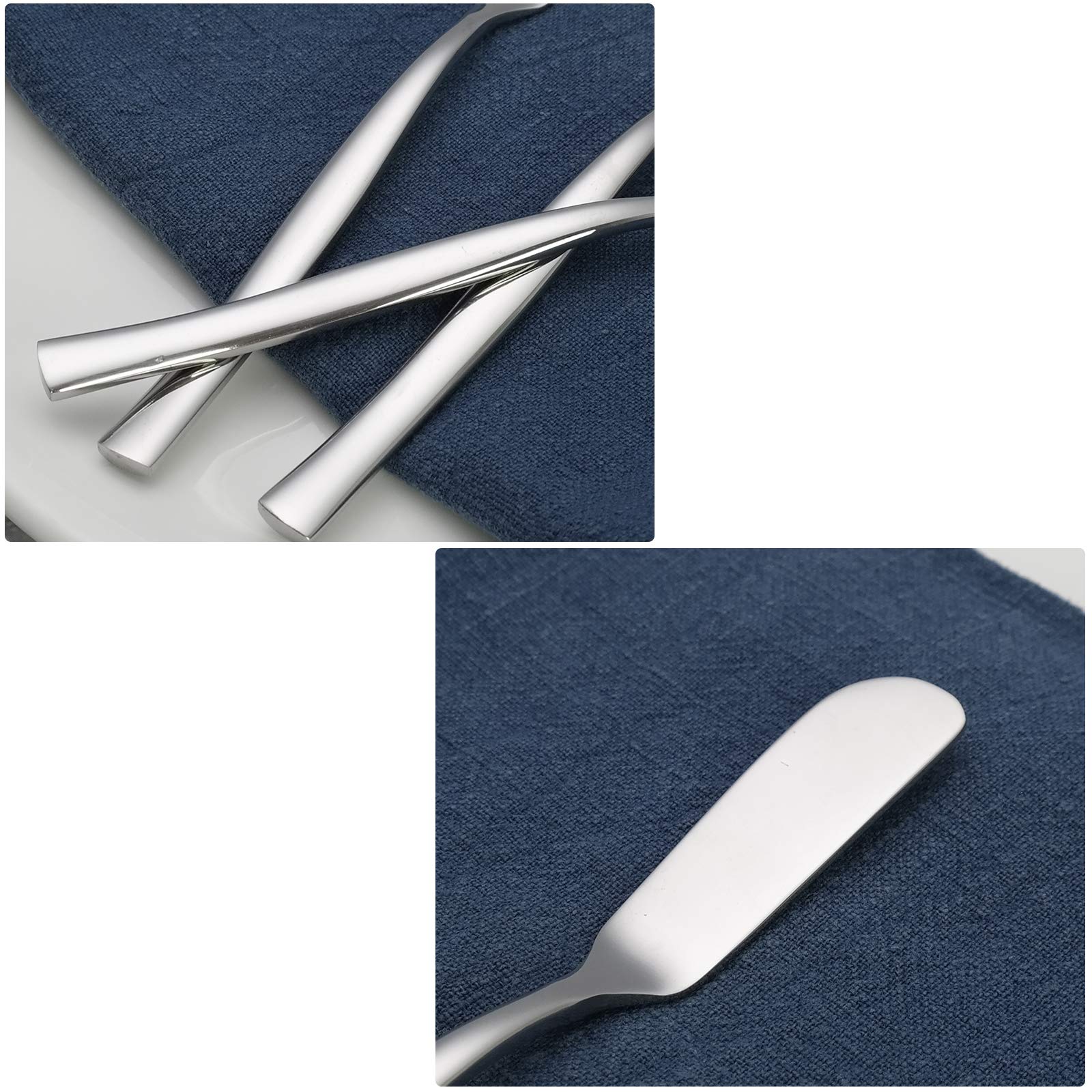 Xowine Stainless Steel Butter Knife Set of 12, Spreader Knives
