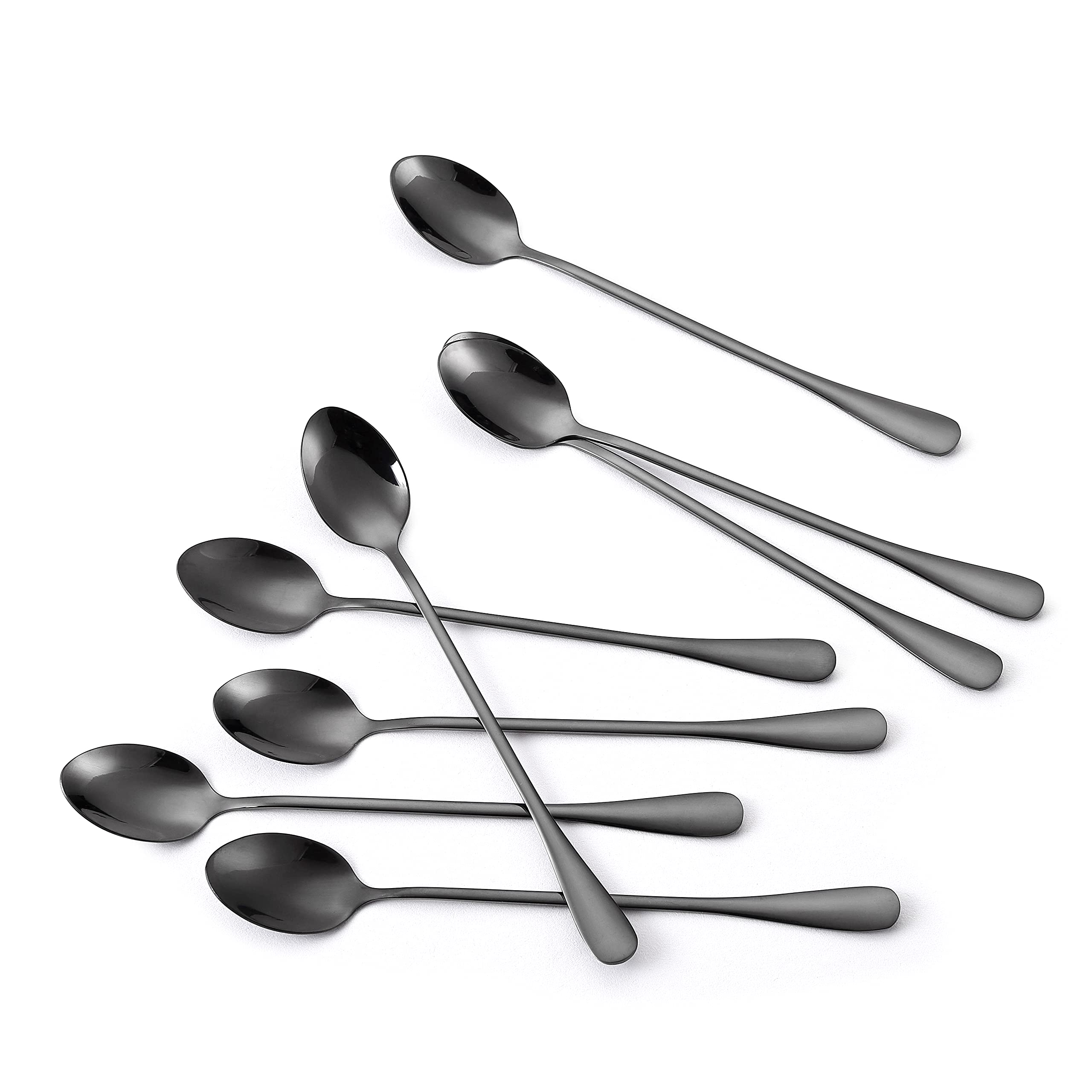 KYA25 Rainbow Color Knife Block Set + KYA52B 7 PCS Stainless Steel Cooking Utensils Sets with Titanium Plated + KYA59 Titanium Coated Stainless Steel Long Handle Spoons