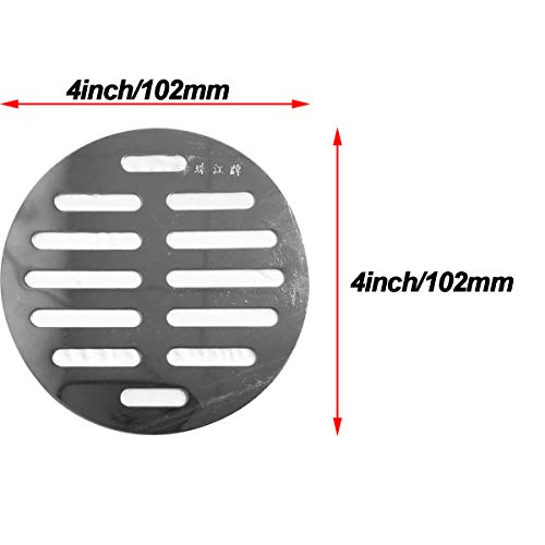 NGe 4Pcs Silver Tone 304 Stainless Steel Round Floor Drain Cover Drain Protection Cover 4 Inch 12 Holes