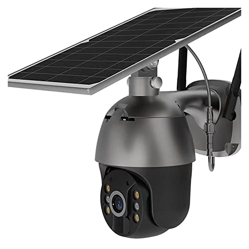 Security Camera Camera 2K 4MP Solar IP Camera 8W Power Rechargeable Battery Video Surveillance Wireless PTZ Camera WiFi Alarm Color Night Vision Surveillance Camera with Spotlight ( Size : 4MP 4G Came