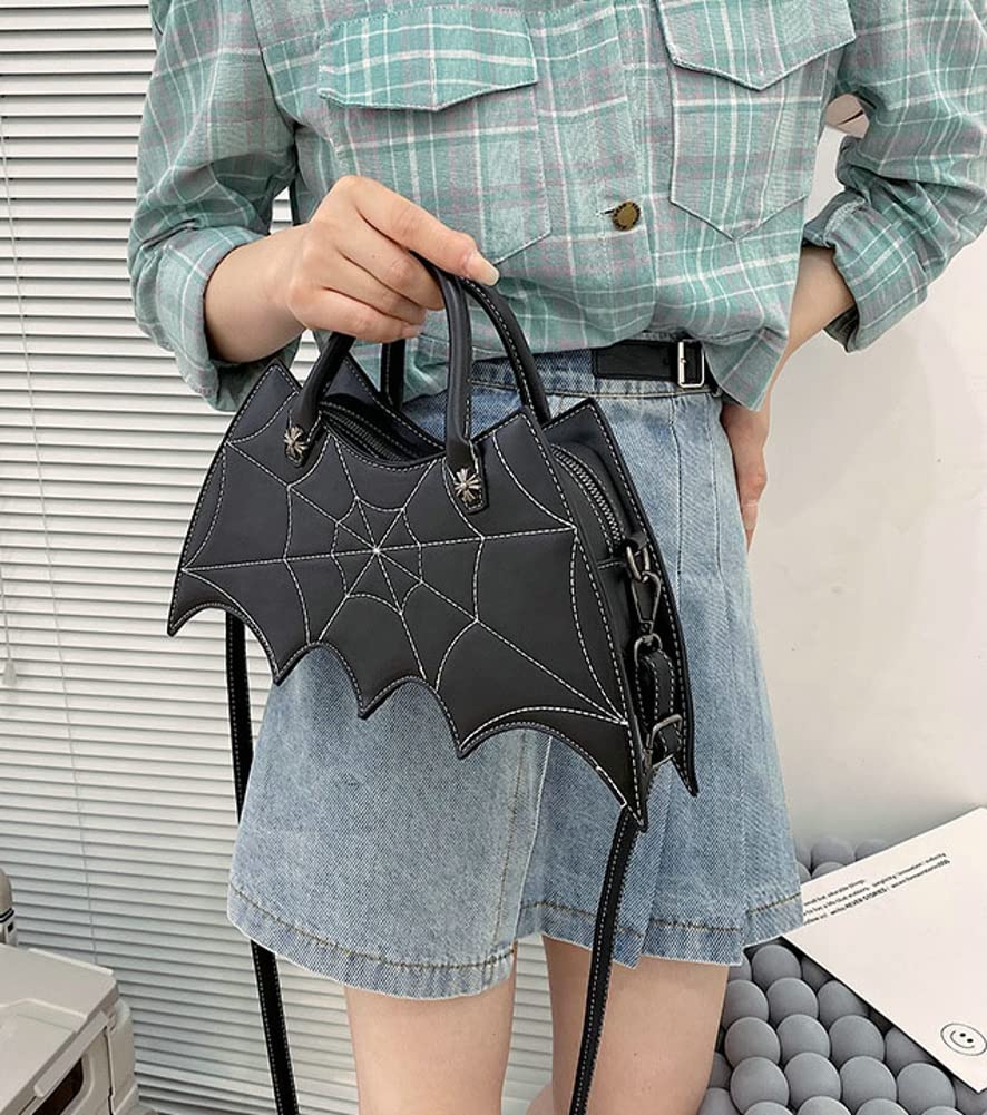 Halloween Bat Wing Shoulder bag Purse Novelty Spider Web Crossbody Bags Halloween Trick or Treat Purse