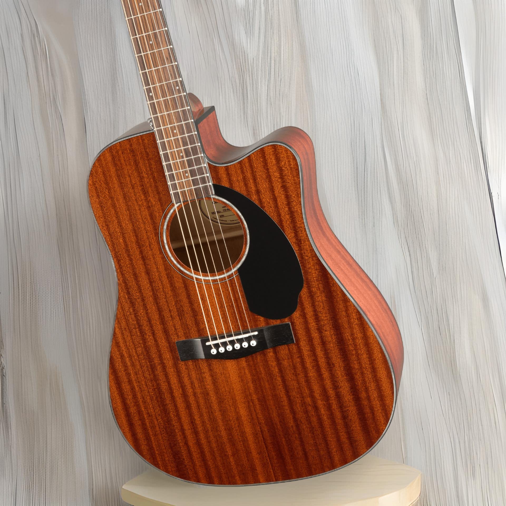 Fender CD-60SCE All-Mahogany Dreadnought Cutaway Acoustic Electric Guitar, with 2-Year Warranty, Fishman Pickup and Preamp System, Natural
