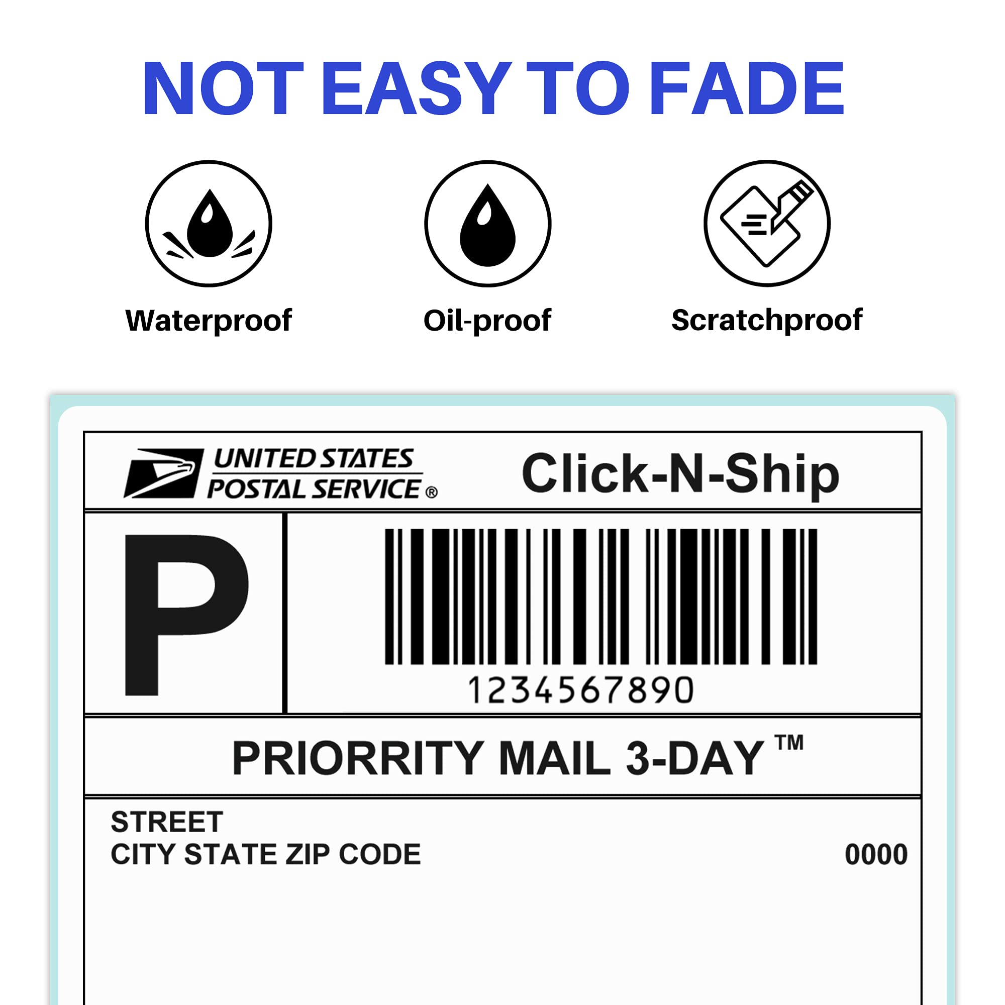 ESSENTIAL 8000 Fanfold 4" X 6" Direct Thermal Labels, Self-Adhesive Shipping Labels - Compatible Rollo & Zebra Printer (4 Stack -8000 Labels)