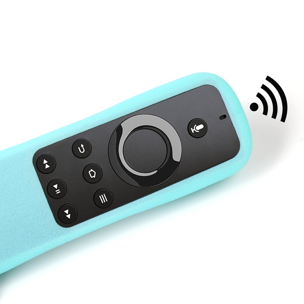 Fire TV Remote Case SIKAI Shockproof Anti-Lost Protective Silicone Cover for 5.9'' Amazon Fire TV and Fire TV Stick Remote with Alexa Voice Skin-Friendly with Remote Loop (Glow in Dark Blue)