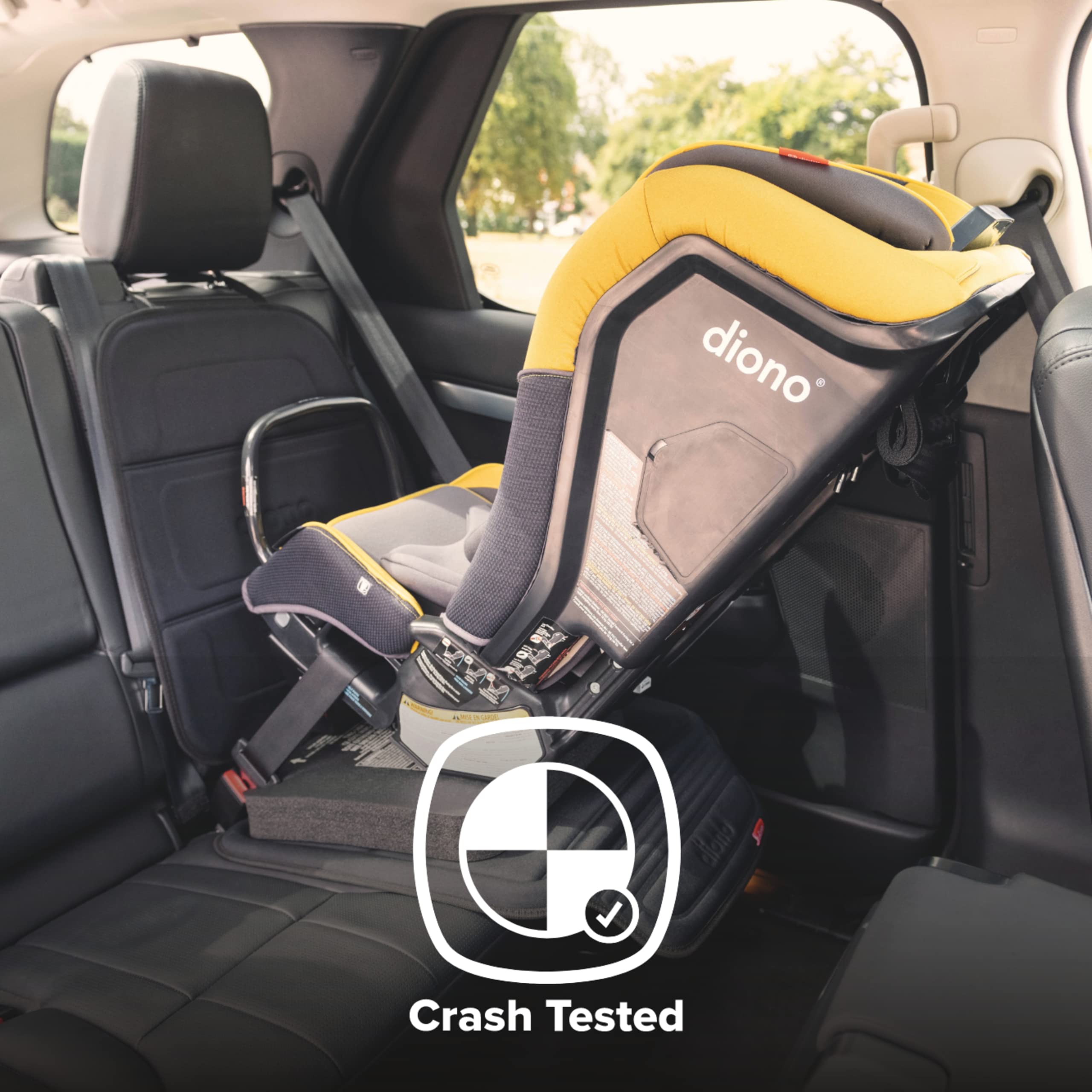 Diono Seat Guard Complete, Full Size Car Seat Protector for Under Child Car Seat, Crash Tested, Raised Edges, Thick Padding & Non Slip Backing for Durable Protection, Black