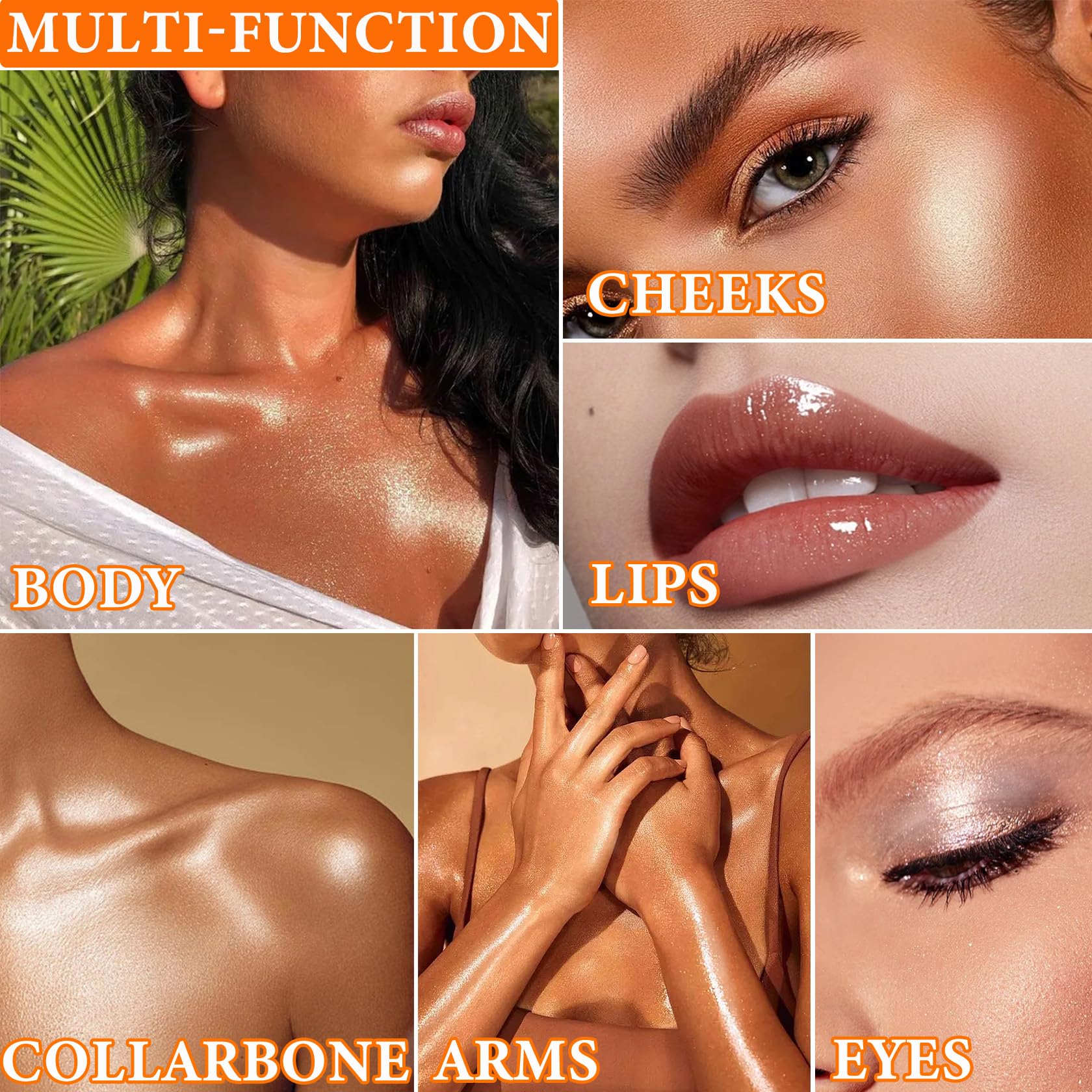 Glitter Blush Shimmer Highlighter Blusher Powder Makeup Face Highlighter Palette,Natural Lasting Shiny Contouring Palette Highlighter Concealer Face Contour Powder Makeup(#01 Pearl White)