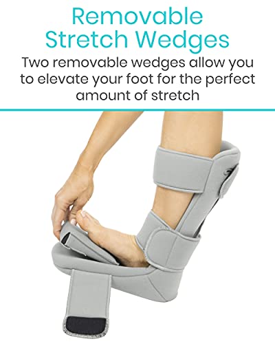 Vive Plantar Fasciitis Night Splint Plus Trigger Point Spike Ball - Soft Leg Brace Support, Orthopedic Sleeping Immobilizer Stretch Boot (Small: Men's: Up to 5, Women's: Up to 6.5)