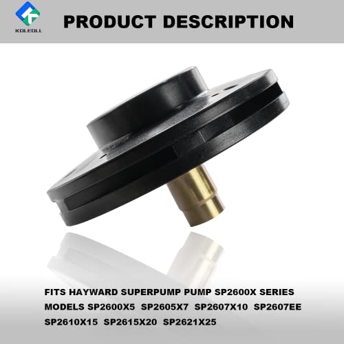 KOLEOLL SPX2607C Super Pump Impeller Super II Max Flo 1 HP Compatible with Hayward SPX2607C Impeller Replacement Pool Pumps Parts.