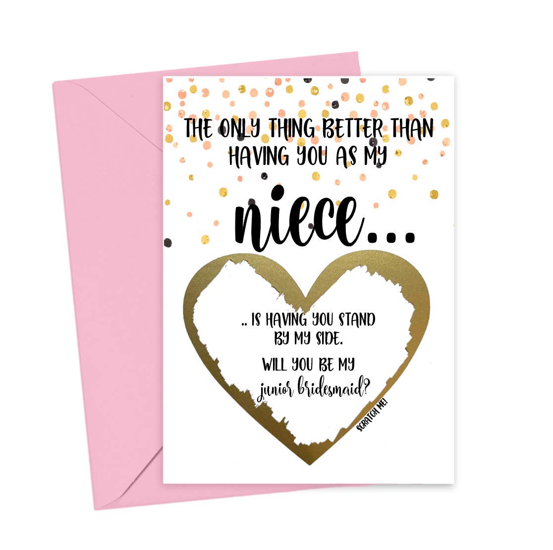 Will You Be My Junior Bridesmaid Scratch Off Card for Niece, Wedding Bridal Party Proposal Card From Aunt and Uncle, Bride and Groom (Niece Jr. Bridesmaid)