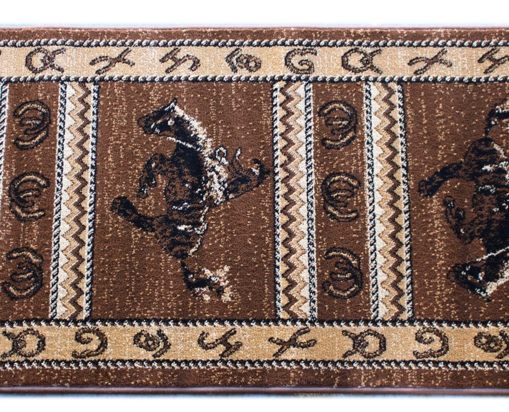 Western Area Rug Design 370 Lodge Brown (2 Feet 4 Inch X 10 Feet 9 Inch) Runner