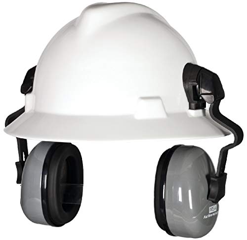 MSA 10129327 Sound Control Classic Helmet Mounted Hearing Protection, dBa 25 β SH, Fits Slotted Full-Brim Hard Hats, Cushioned Ear Pads, Earmuffs Adjustable for Custom Fit. Gray