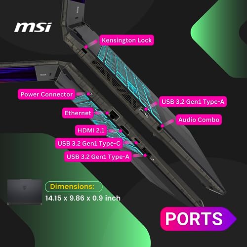 MSI Cyborg Gaming Laptop, 15.6" 144Hz FHD Display, Core i7-12650H(Beat i9-11980HK, 10 Cores, 16 Threads), GeForce RTX 4060, 32GB DDR5 RAM - 2TB SSD, Backlit Keyboard, RJ45, Windows 11 Home, Black