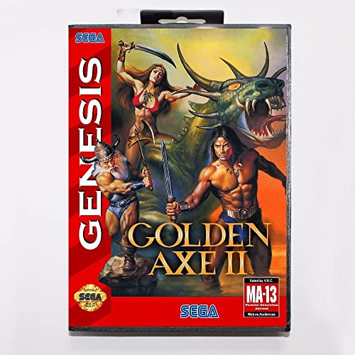 Golden Axe II Game Cartridge 16 Bit MD Game Card With Retail Box For Sega Mega Drive For Genesis (Black)