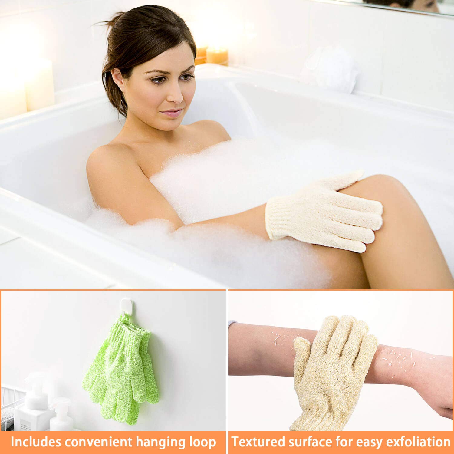 Exfoliating Gloves, Anezus 12 Pairs Scrub Gloves Exfoliating Shower Bath Scrub Gloves Bulk for Shower, Bath and Body Scrub Exfoliator (12 Colors)