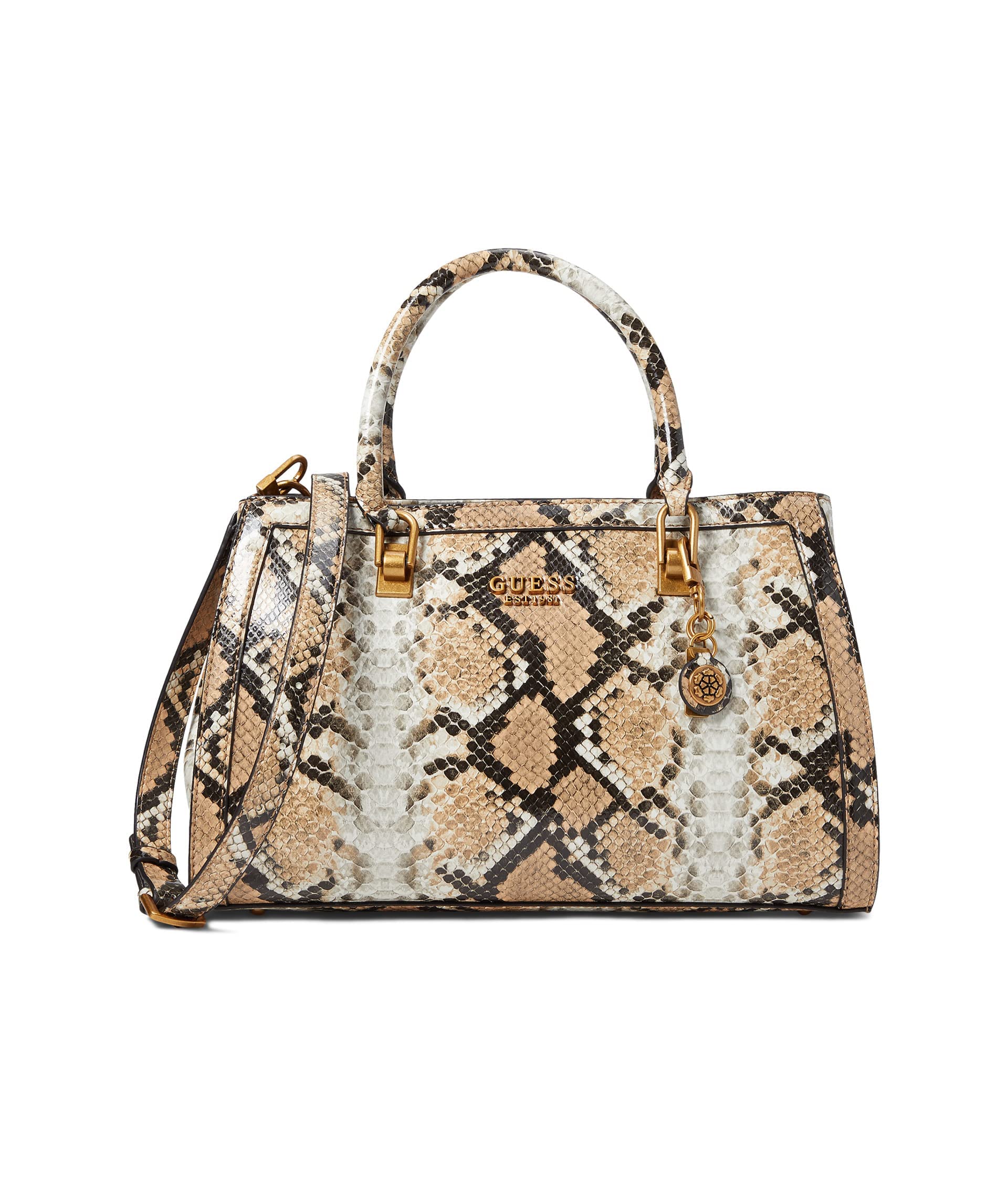 GUESS Abey Elite Girlfriend Satchel, Natural Python
