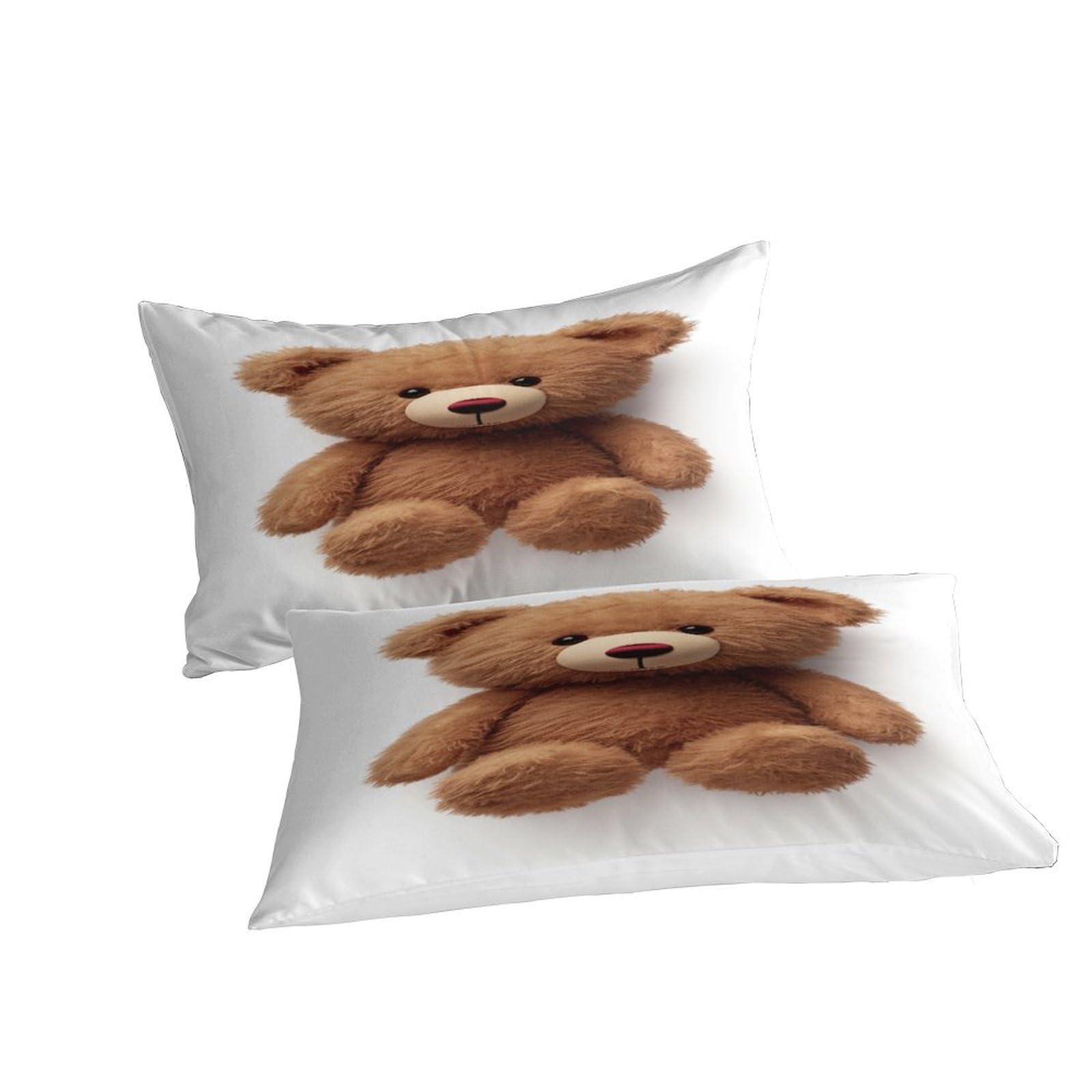 Teddy Bear Toy 3pcs 3D Bedding Set Furry Doll Duvet Cover Set Bed Printed Quilt Cover Bed Linens with 2 Pillowcases with Zipper All Season Queen(228x228cm)