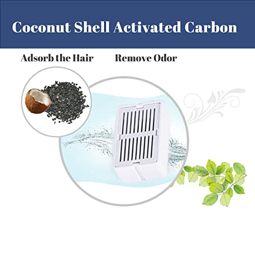 pet k9 Pet Fountain Replacement Filter-8 Activated Carbon Filters, 2 Foam Filters, Compatible with Ceramic and Stainless Steel Fountain, White