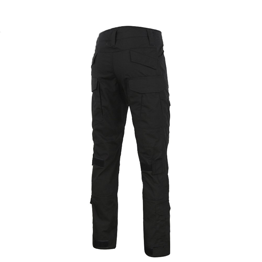 HARGLESMAN Military BDU Uniform Camo Airsoft Paintball Shirt and Pants Tactical Combat Practical Training Suit Work Shooting Hiking Fishing Hunting Outdoor Black L