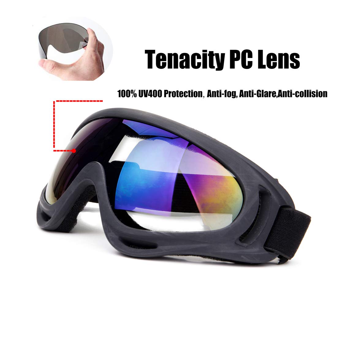 FIRSTLIKE Ski Goggles,UV Protection Windproof Dustproof Snowmobile Motorcycle Glasses