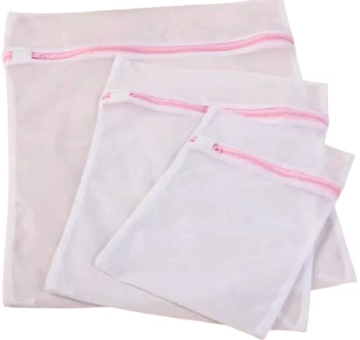 Set of 3 Mesh Laundry Bags-1 Large, 1 Medium & 1 Small Bags. Heavy Duty Fine Mesh Bag for Washing Machine, Laundry Bag for Travel, Lingerie, Sweater, Garment, Undergarment