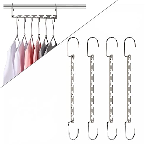 Magicool Hanger Magicool 12 Pack Metal Magic Cascading Hanger Space Saving Hangers Closet Organizers Suit for Shirt Pant Bra Clothes Hangers Space Saving