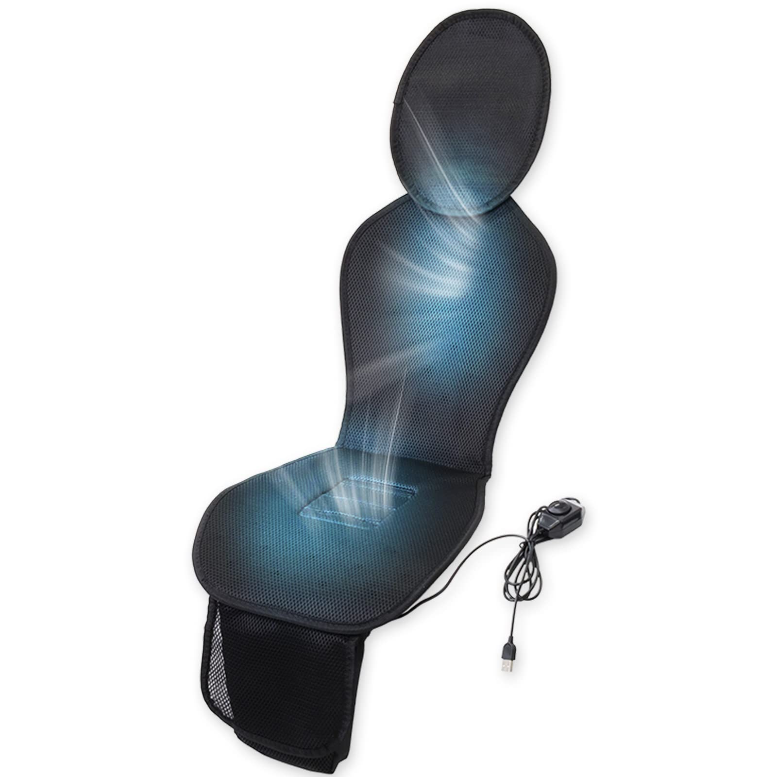 Japard Car Seat Cooling Pad Air Circulation for Baby Toddler Infant Kids Children, Stroller Liner Cool USB Powered, Waterproof/Comfortable/Adjustable Fan Speed – Black