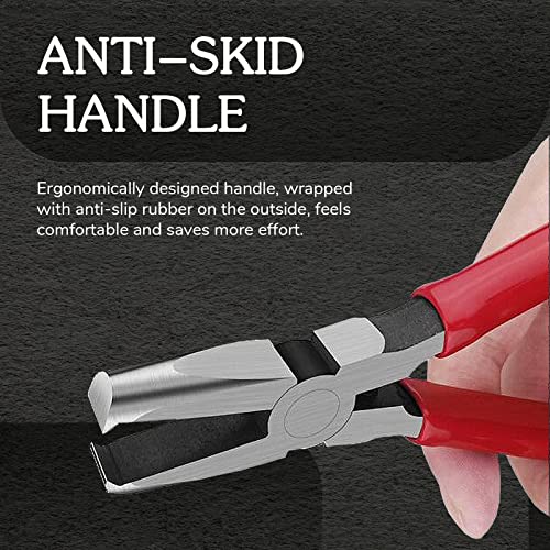 HUATOOL Guitar String Cutter Fret Wire Nipper Puller Removal Cutting Plier, Hardened Stainless Steel Jaw Flat Head, Luthier Repair and Make Special Tool DIY Guitar Bass Professional Accessories, 1Pc