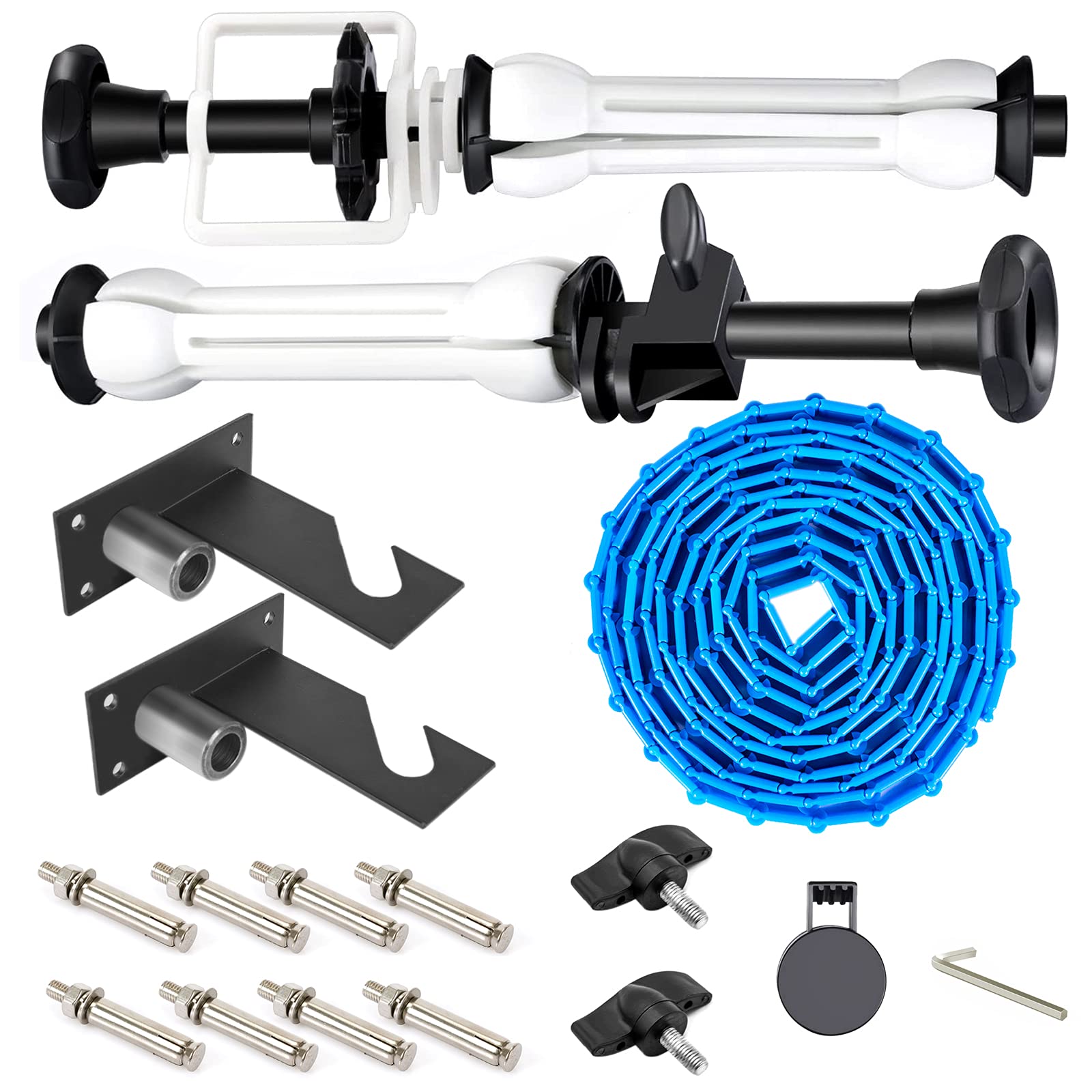 Fotoconic Single Roller Wall/Light Stand Mounting 2-in-1 Manual Background Support System, Including Two Single Hooks, Two Expand Bars, One Chain