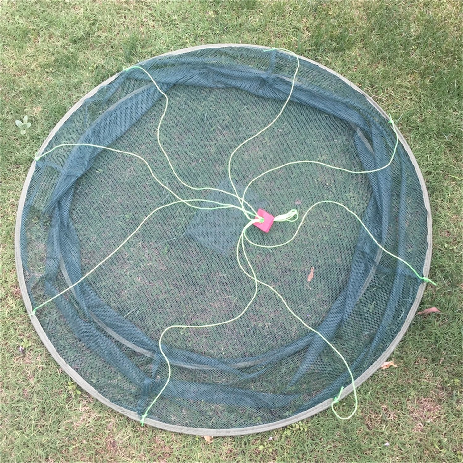 Foldable Fishing Net Hand Net - Crab Net Fish Net with Fishing Rope for Fishes, Shrimps, Crabs