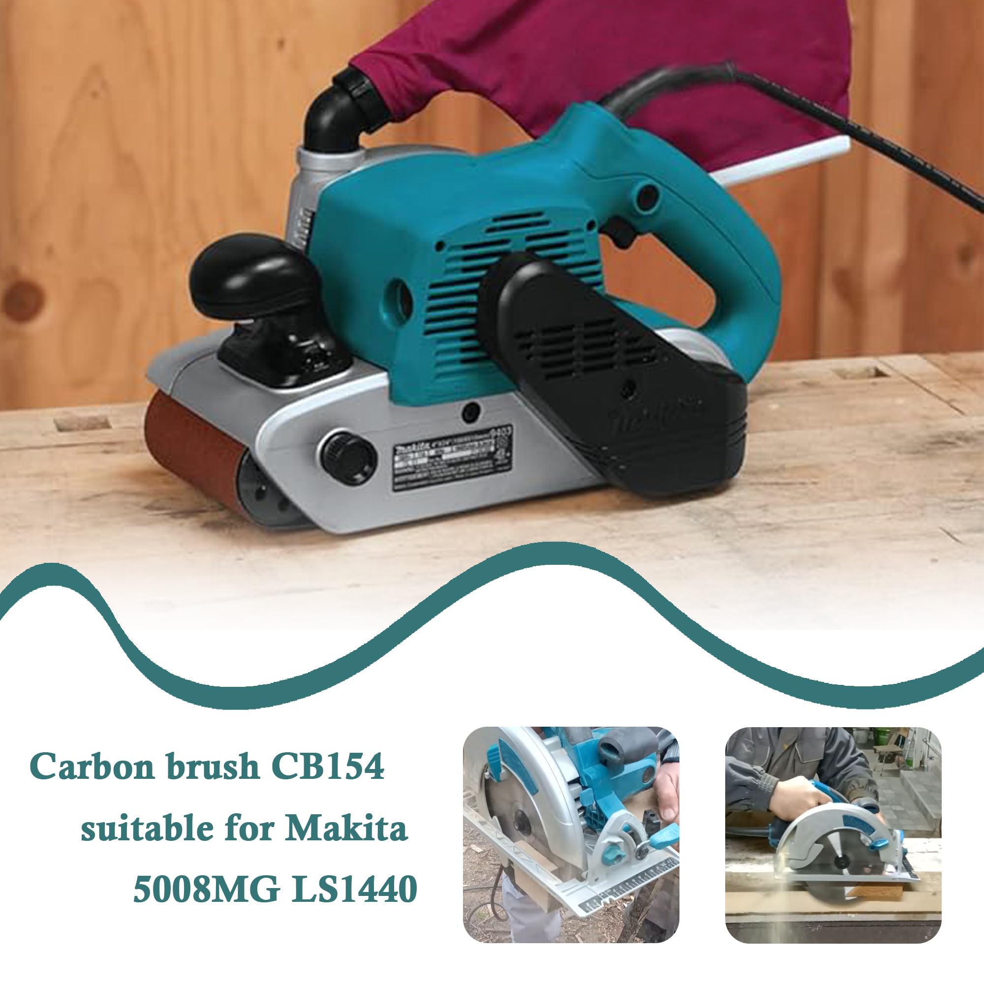 Follde Replacement for Makita 194986-9 CB154 Carbon Brush, Fits For Makita Power Tools CB153, CB155, CB157, CB161, CB163, 4 Pcs