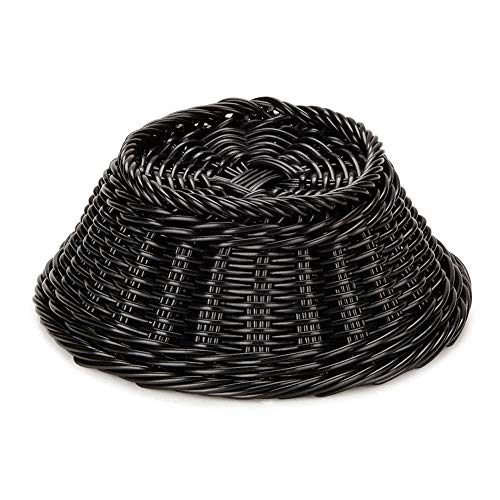 G.E.T. Enterprises Black 9.5" Round Basket, Break Resistant Dishwasher Safe Polypropylene Designer Polyweave Baskets Collection WB-1501-BK (Pack of 1)