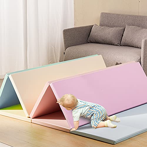 Foldable ECO-Friendly Baby Learning Crawling mat Kids Play mat Waterproof and Thickened Crawling mat Hide and Seek mat (Macron, 47.24"x 62.99")
