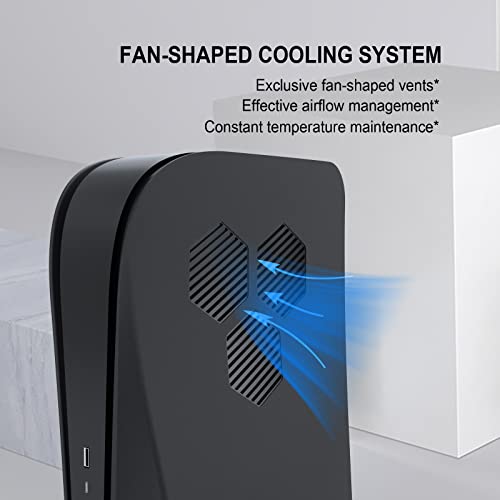 PS5 Console Face Plates,Playstation 5 Accessories with Fan Vents Faceplate,with Dust Filter for Cooling Vents,Shockproof ABS Shell Cover Case - Disc Edition